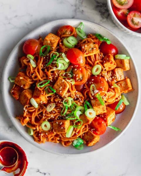 Easy Spicy Gochujang Ramen Noodles Recipe (or with Udon) | The Fruity Jem