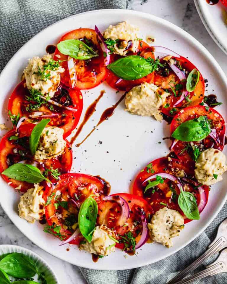 Easy Tomato Carpaccio (Vegetable Carpaccio Salad, Vegan) | The Fruity Jem