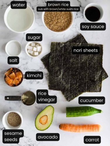 Kimchi Sushi Roll (+ Step-by-Step Photos!) | The Fruity Jem