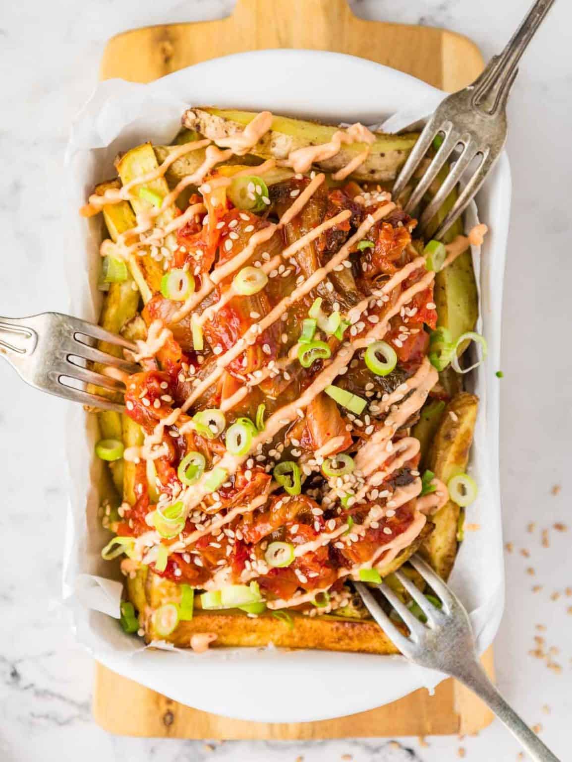 Korean French Fries, 2 Ways (Kimchi Loaded Fries & Gochujang Fries ...