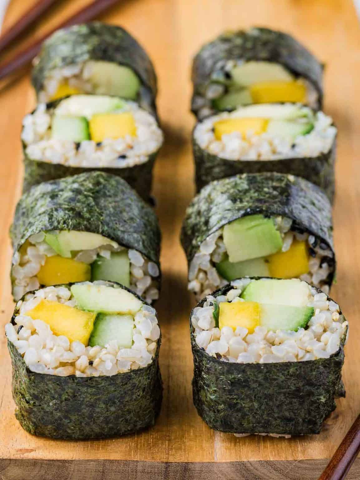 Mango Avocado Sushi Roll (Mango Maki, 4 Ways!) | The Fruity Jem