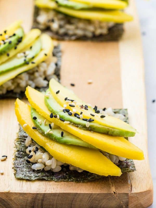 Mango Avocado Sushi Roll (Mango Maki, 4 Ways!) | The Fruity Jem