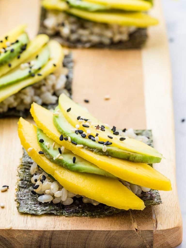 Mango Avocado Sushi Roll (Mango Maki, 4 Ways!) | The Fruity Jem