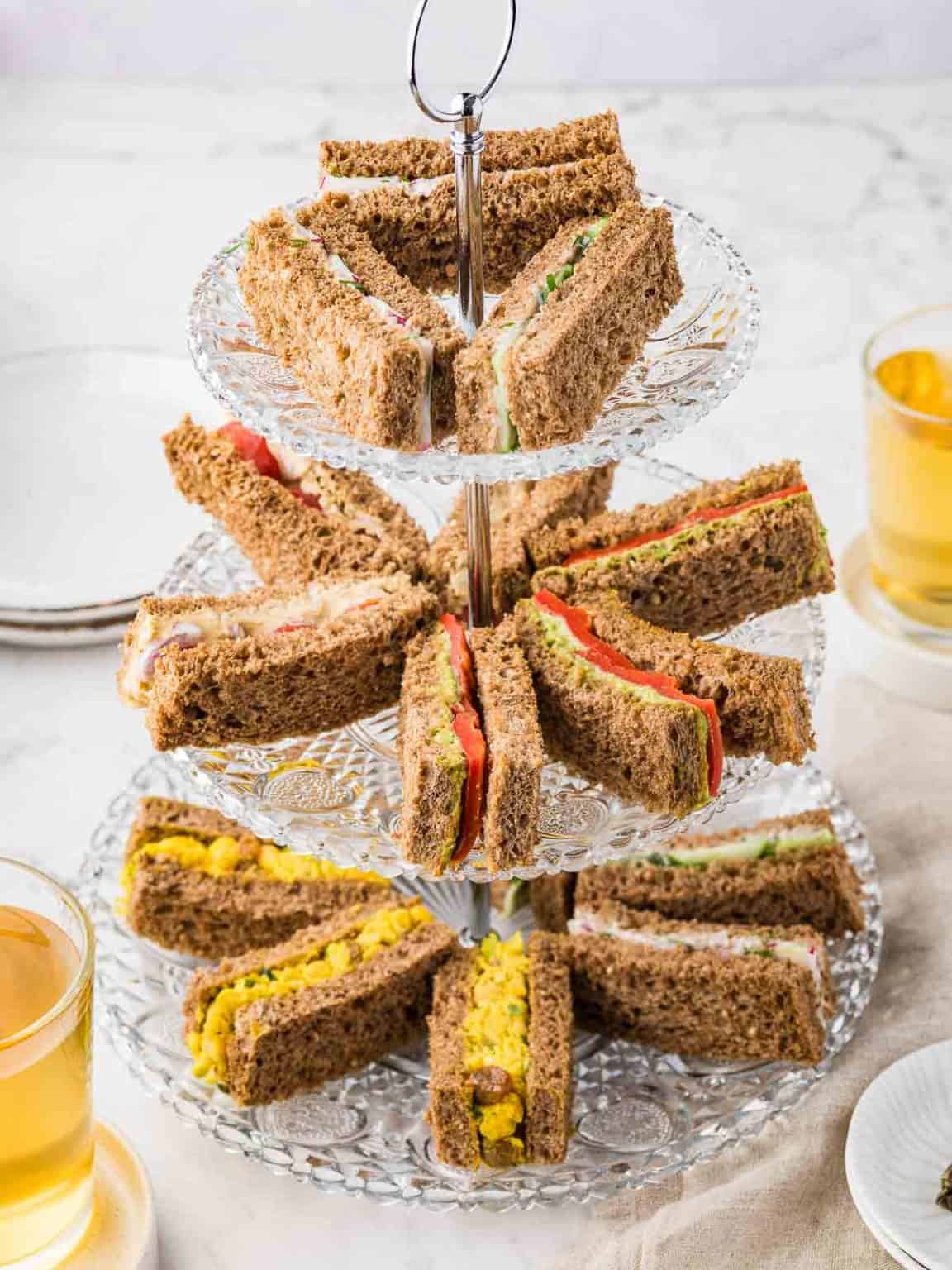 Vegan Finger / Tea Sandwiches for Tea Party (5 Ways!) | The Fruity Jem