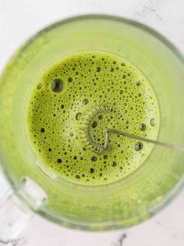 Coconut Milk Matcha Latte (Green Tea, Hot or Iced) | The Fruity Jem