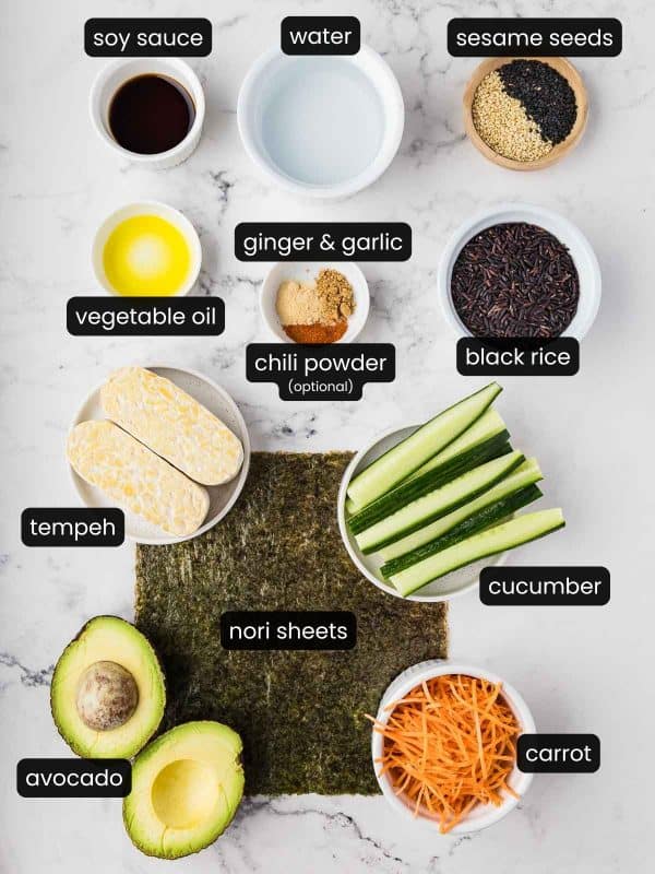 The BEST Black Rice Sushi (Forbidden Rice Sushi) | The Fruity Jem